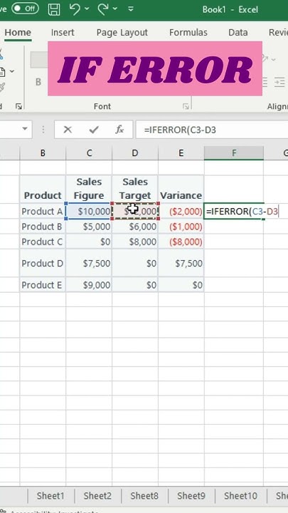 "Handle Errors with Ease : Excel's IFERROR Function" #shorts #viralshorts - YouTube