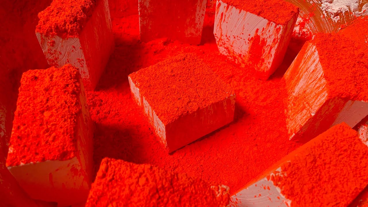 Orange Bowl, Fresh Chalk & Neon Orange Pigment Powder - YouTube