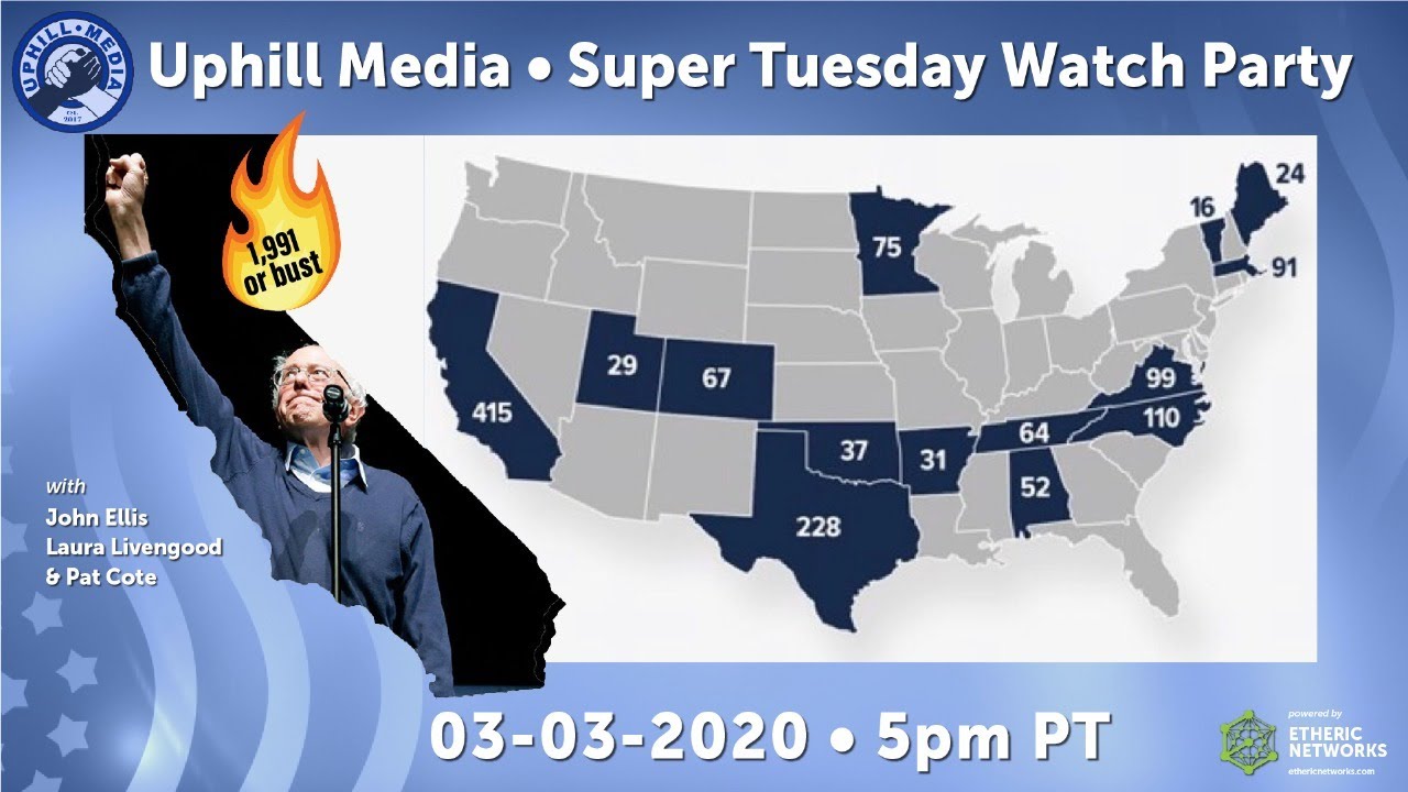 Super Tuesday - Bernie Sanders Watch Party with Laura, Pat, and John ...