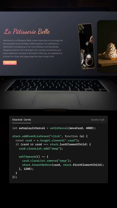 Stacked Cards - CSS&JAVASCRIPT||#webcoding #webdesign #css #htmlcss #webprogramming # ...