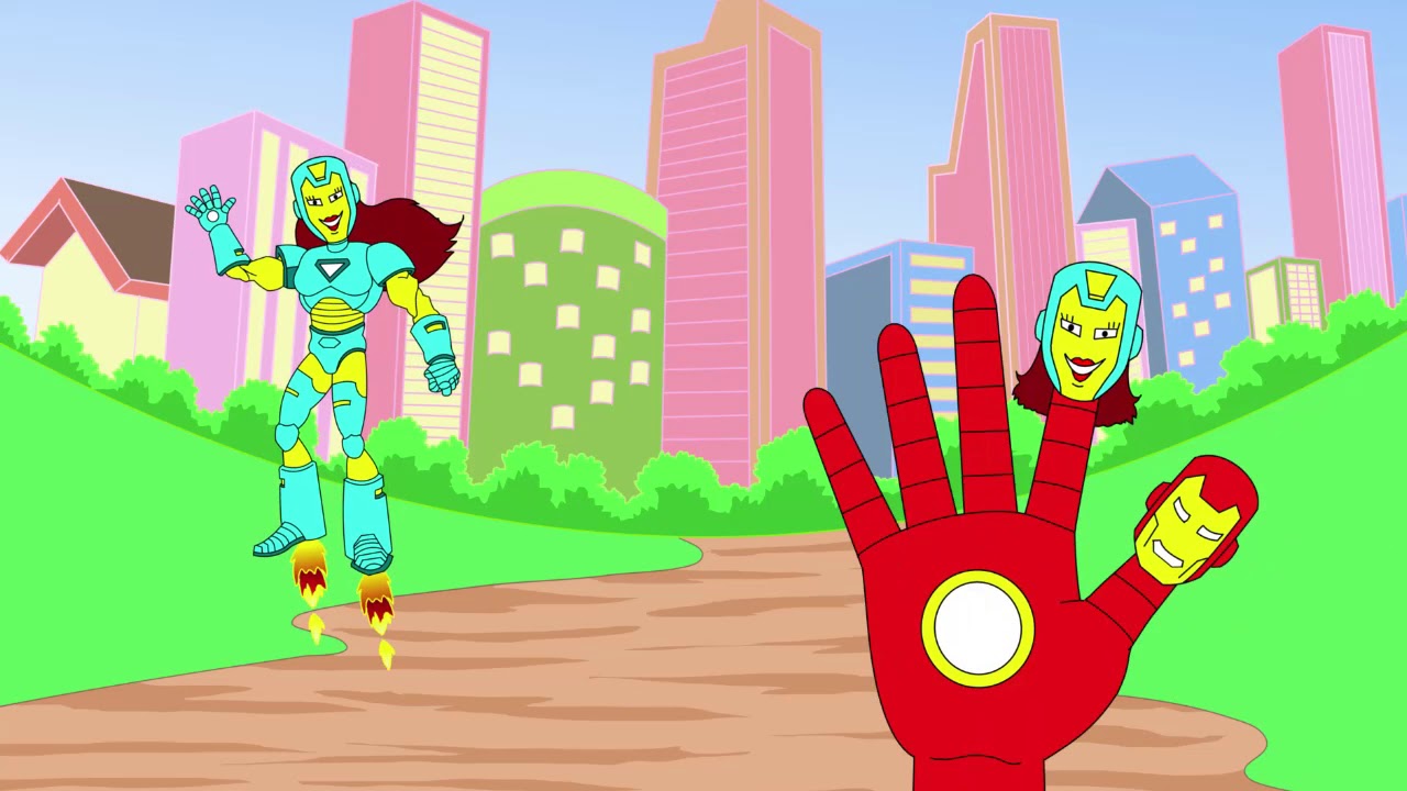 Iron Man Finger Family Nursery Rhyme for Children - YouTube