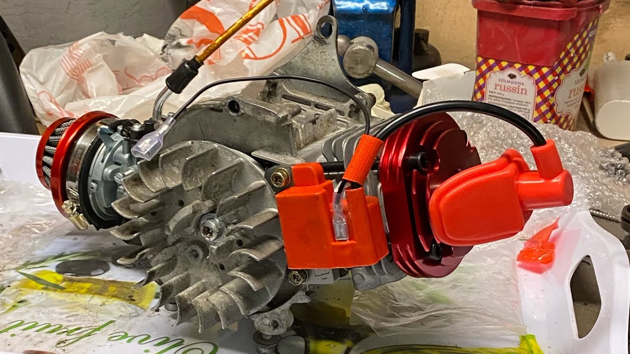 Byggserie 49cc fyrhjuling - YouTube
