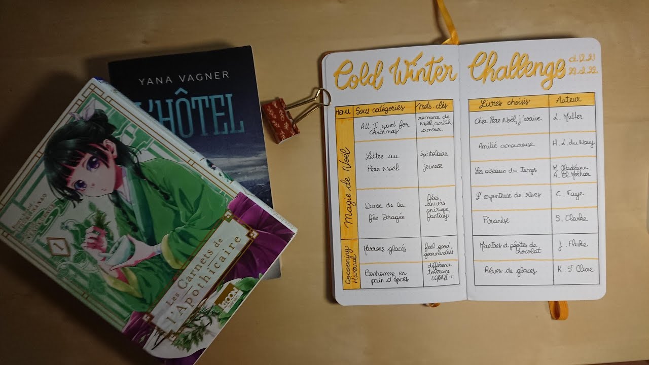 Bullet Journal COLD WINTER CHALLENGE 2021 : Ma Pile à Lire - YouTube