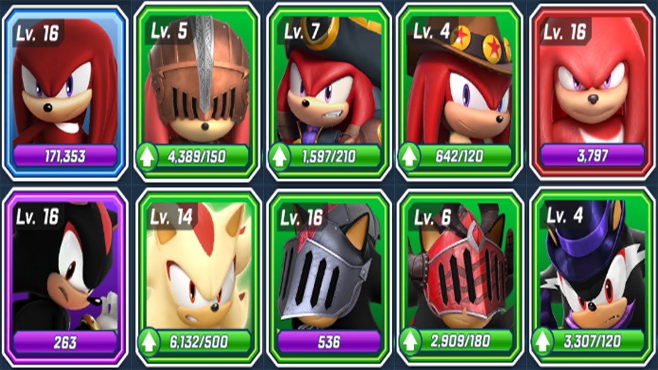Sonic Forces Speed Battle - All Knuckles Runners vs All Shadow Runners ...