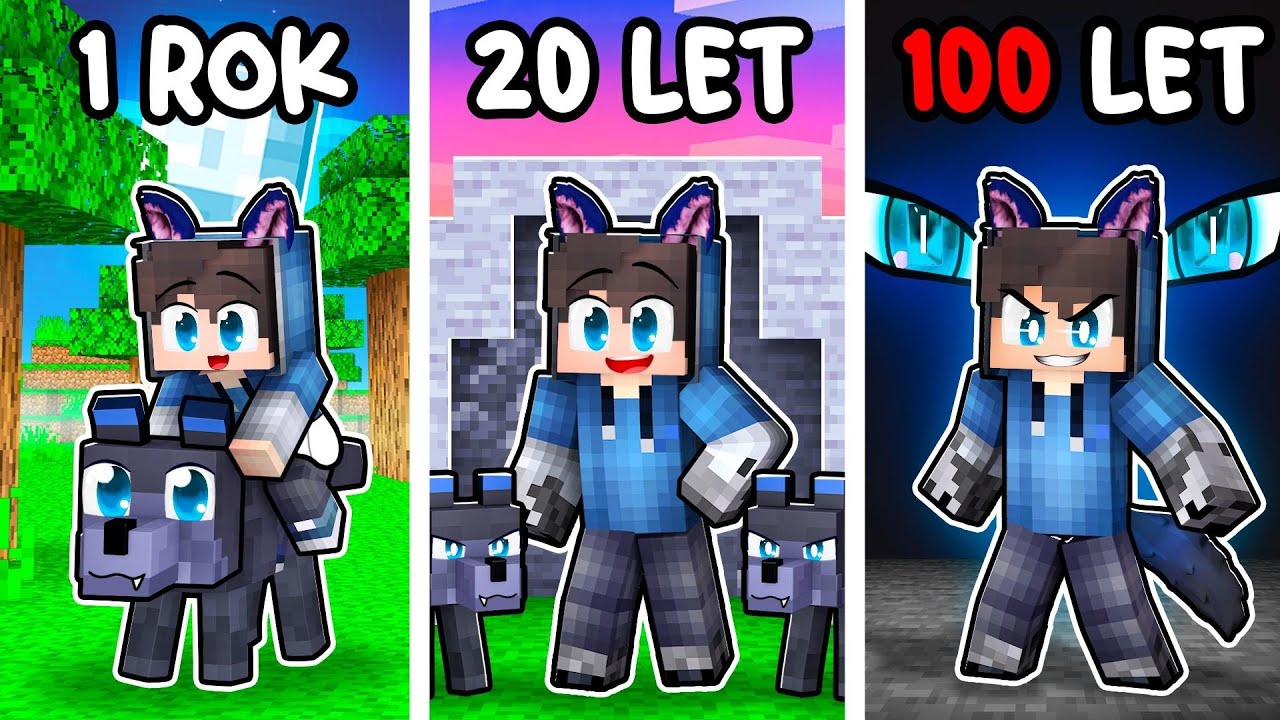 Můj ŽIVOT jako VLK v Minecraftu... - YouTube