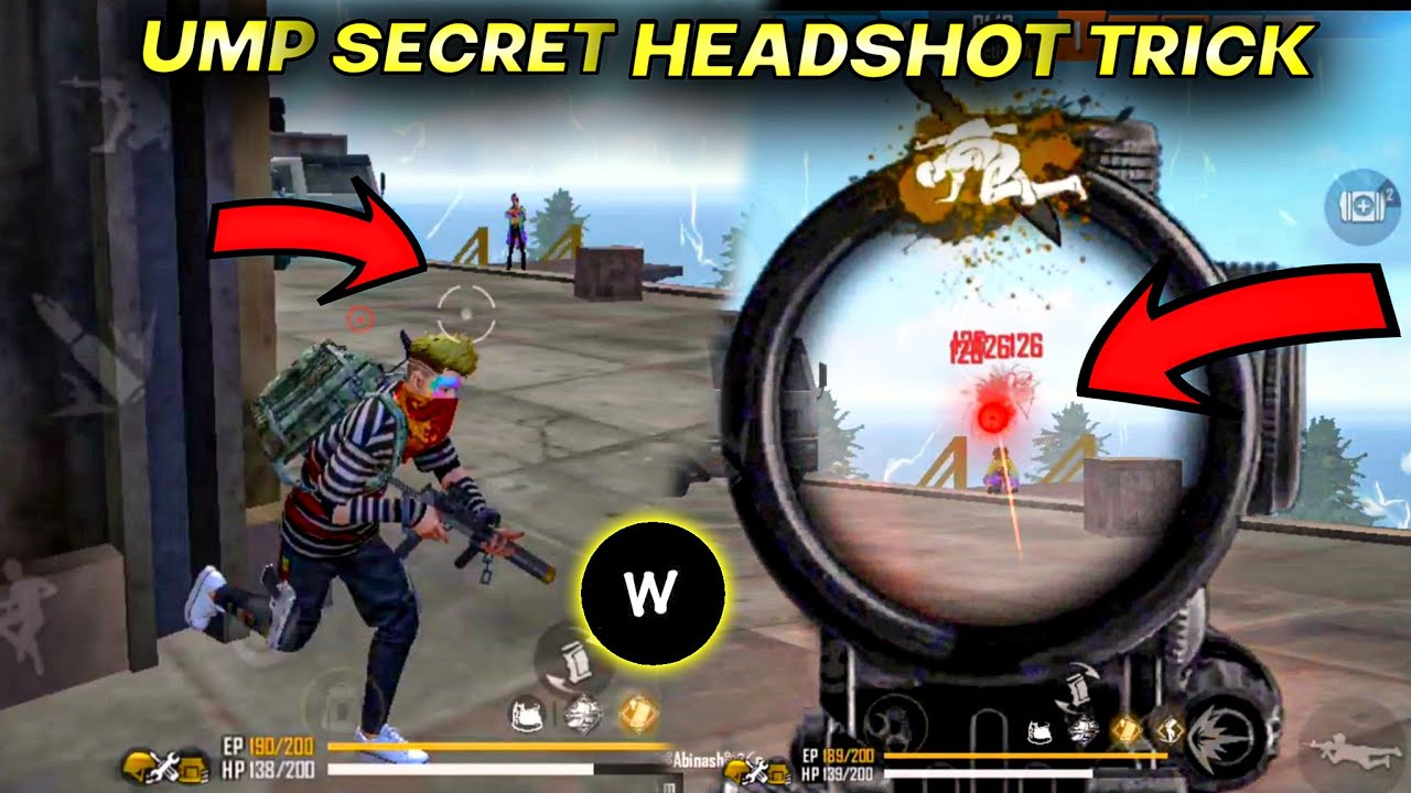 @WhiteFF Ump Secret Headshot Trick⚡ Ump In Scope Auto Headshot Trick| Ump Scope on headshot ...