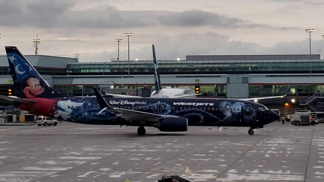 WestJet - Disney Magic Plane - YouTube
