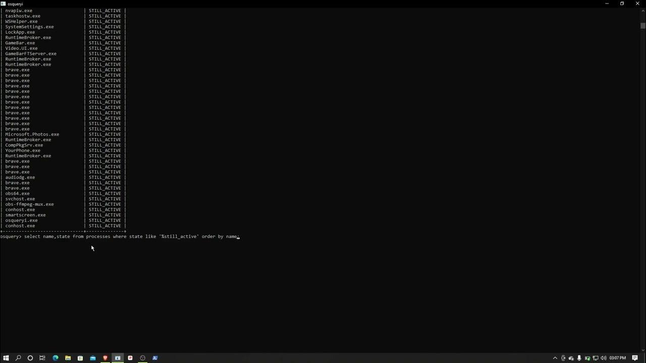 OSQUERY how to arrange by order assending or descending - YouTube