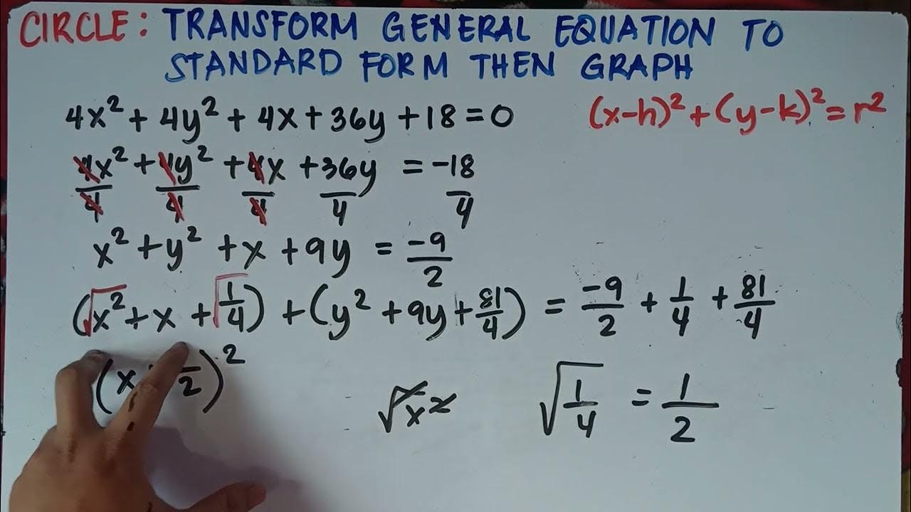 Circle: Transforming General Equation to Standard Form and Graph ...