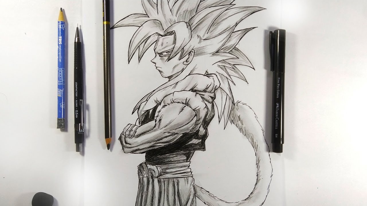 How To Draw GOGETA Ssj 4 (Full Body) Step By Step Easy - Dragon Ball ...