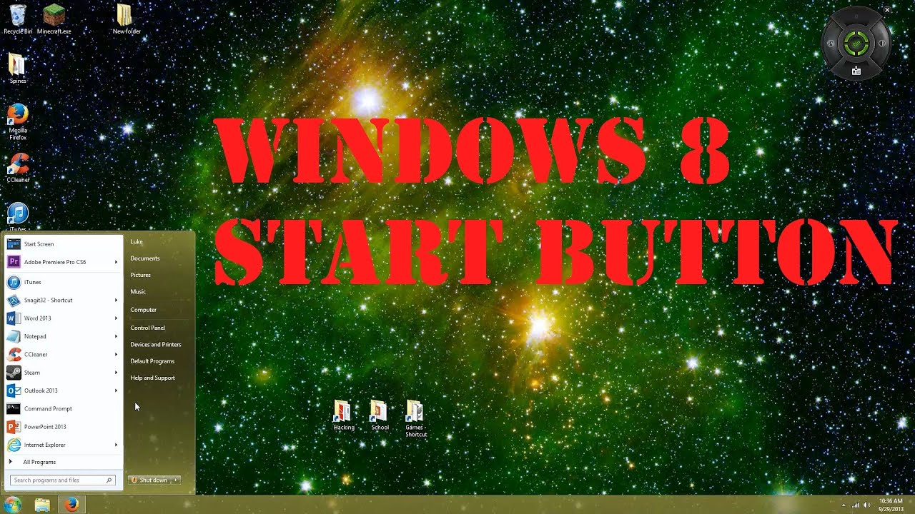 Best Windows 8 Start Button (Add-on) - YouTube