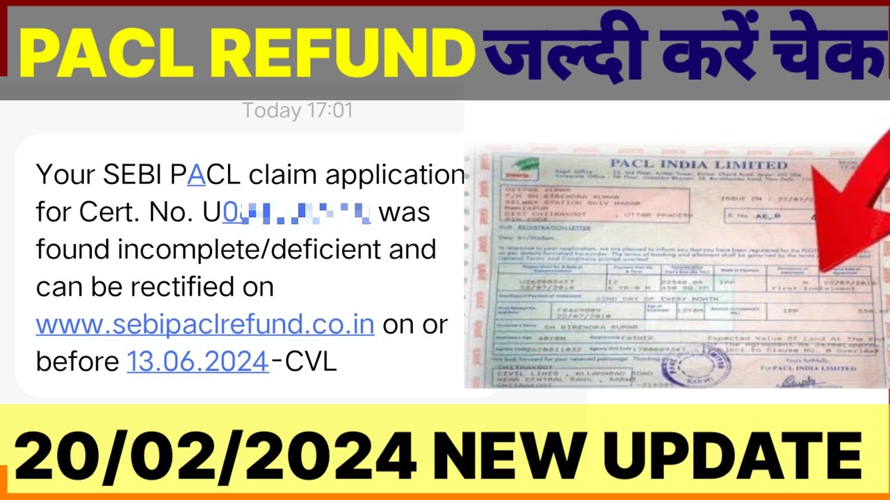PACL REFUND ONLINE PACL REFUND 2024 pacl new update PACL 2024 pacl ...