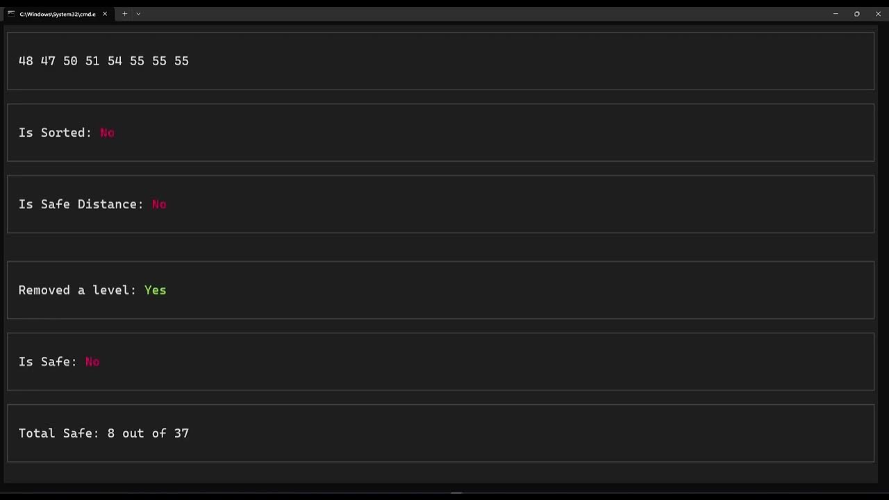 Advent of code 2024 day 2 part 2 visualization - YouTube