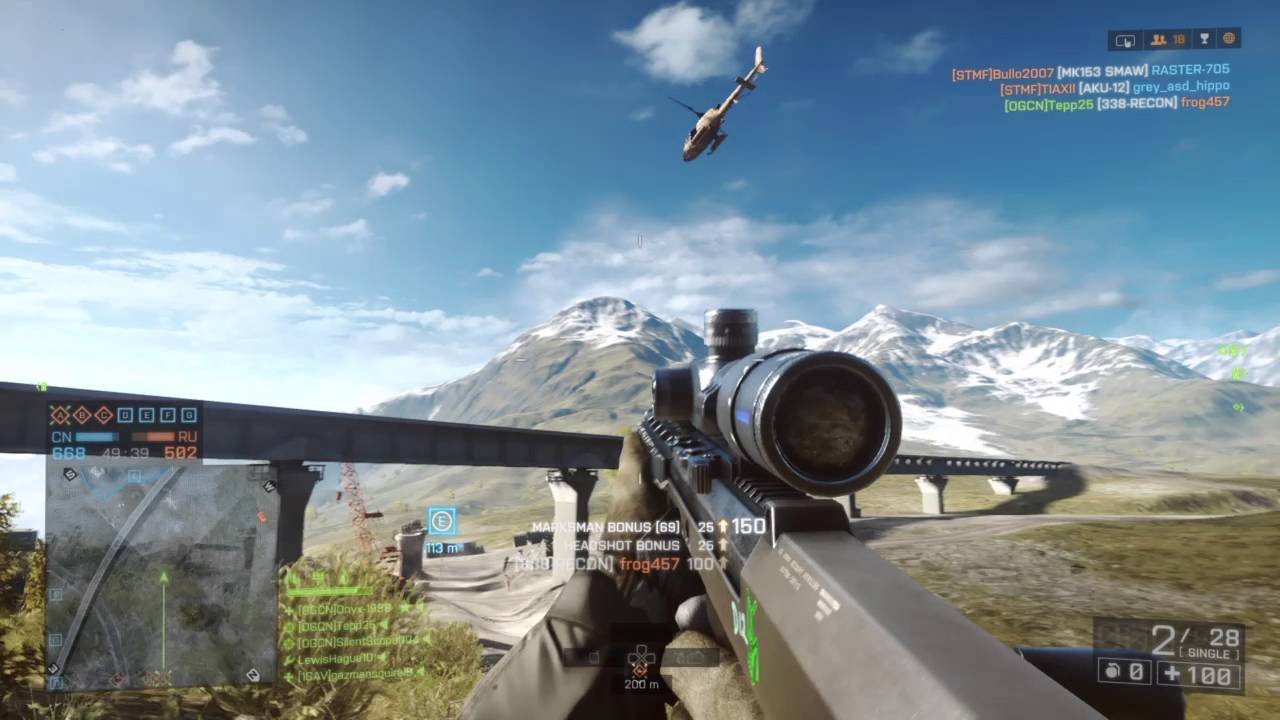 BF4 338 Recon Vs. Heli - YouTube