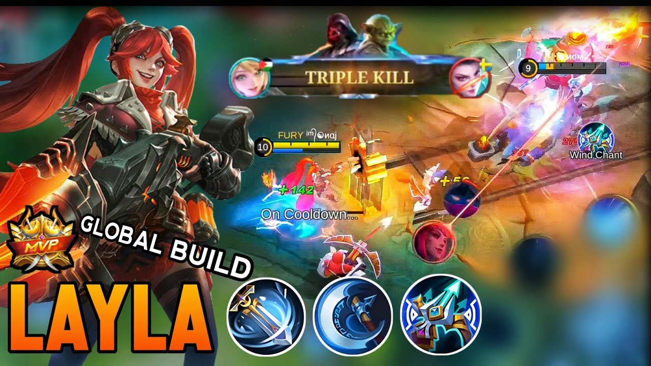 MVP!! LAYLA BLAZING GUN SKIN GAMEPLAY √ GLOBAL BUILD LAYLA ~ MLBB - YouTube