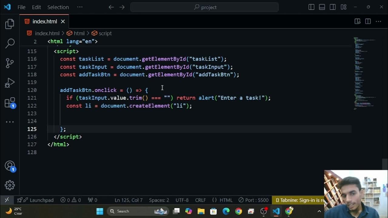 TODO List Javascript Logics || Javascript Project - YouTube