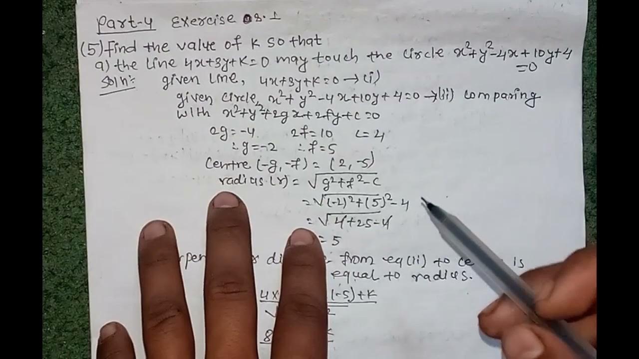 Class 12 circle book solutions exercise 8.1 part -4|conic section - YouTube