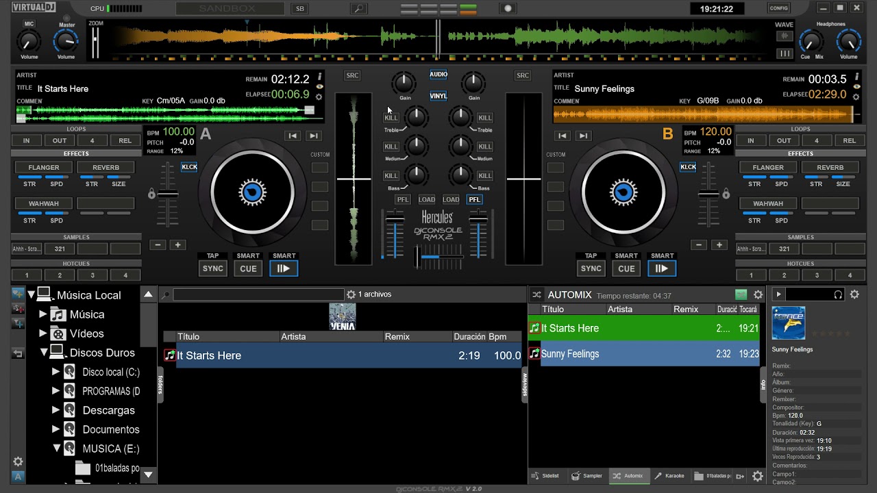 COMO PONER A FUNCIONAR LOS DOS PLATOS o deck en virtual dj - YouTube