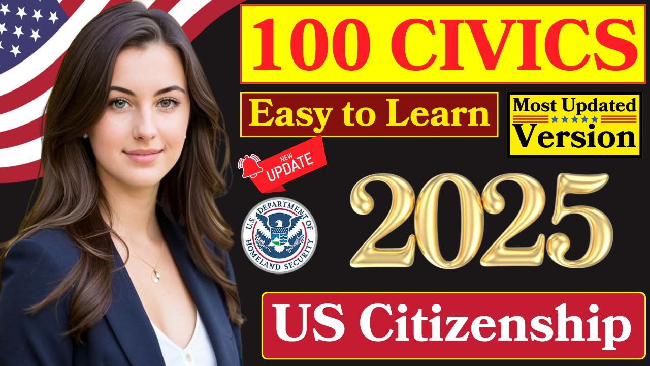 2025 US Citizenship USCIS Official Questions 100 Civics Test, American ...