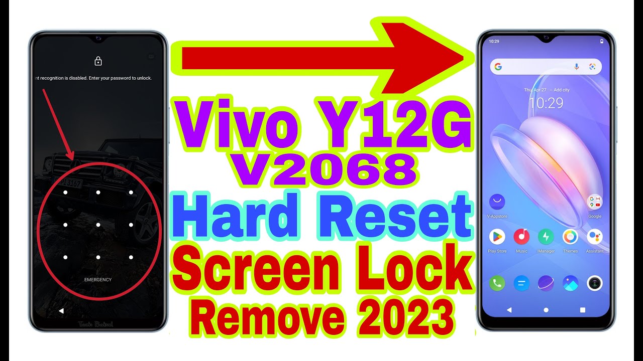 Vivo Y12G (V2068) Remove Screen Lock/Hard Reset 2023 | Unlock Pattern ...