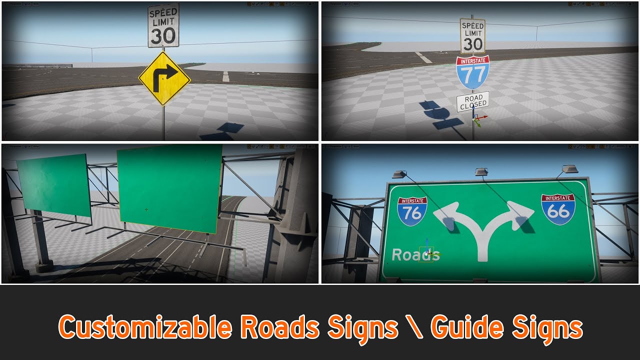 Customizable Roads Signs \ Guide Signs - YouTube