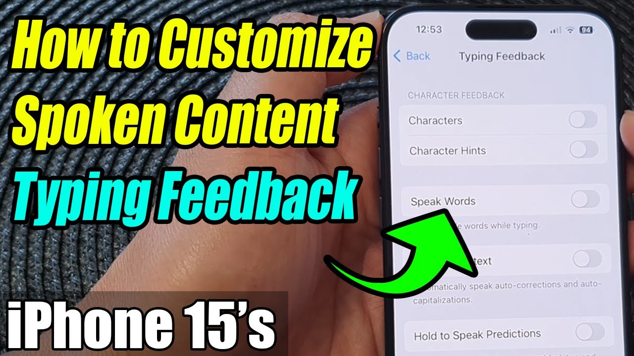 iPhone 15/15 Pro Max: How to Customize Spoken Content Typing Feedback ...