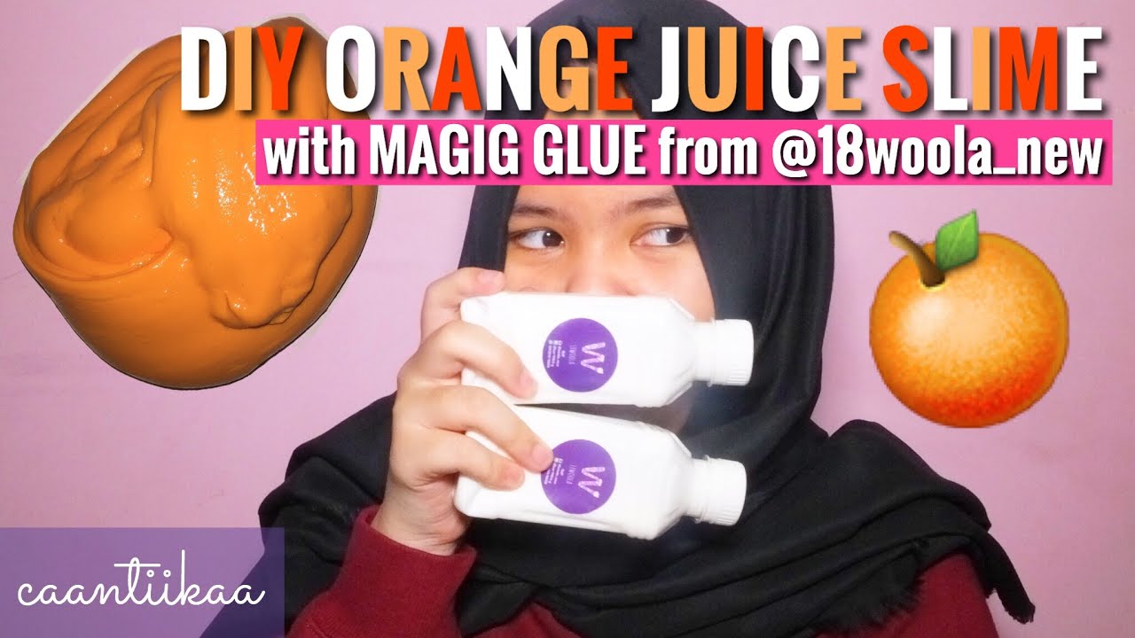 DIY Orange Juice Slime With Magic Glue from @18woola_new - YouTube