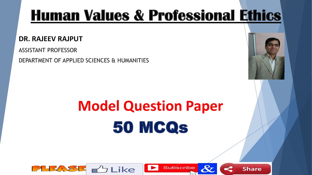 Model Question Paper | Human Values | 50 MCQs | AKTU - YouTube