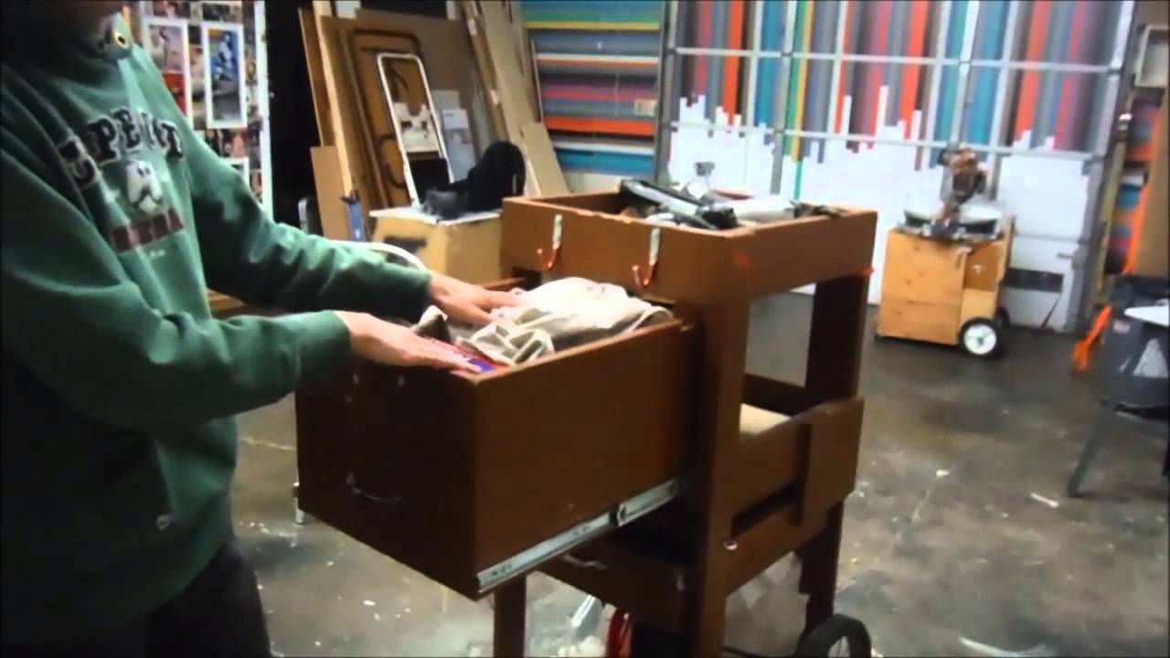 Custom tool cart for job site installations - YouTube