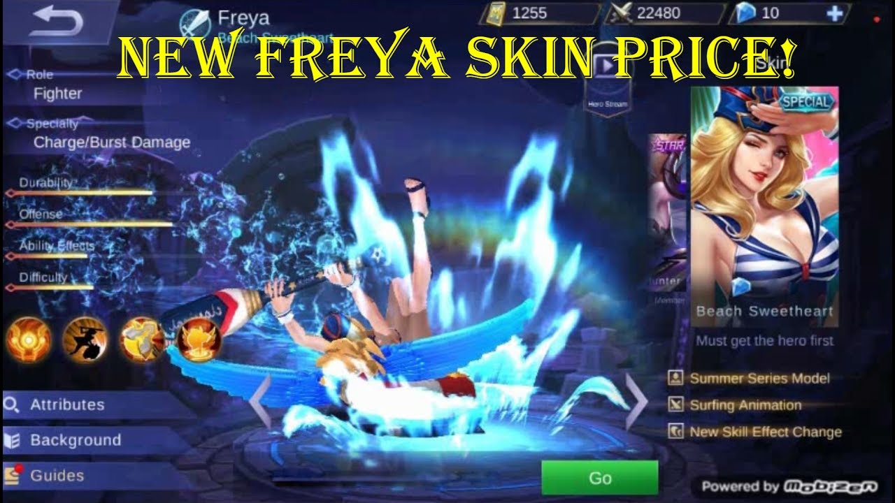 Mobile Legends - NEW FREYA SKIN PRICE! (Beach Sweetheart) - YouTube