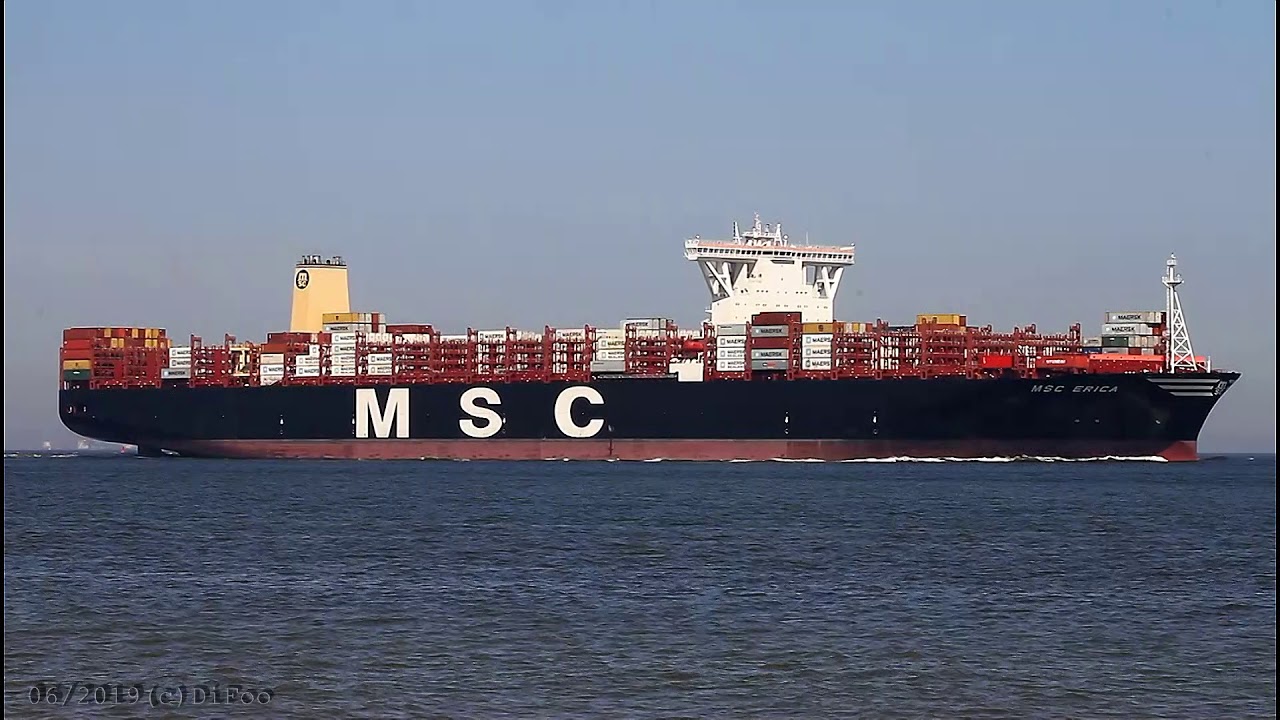 MSC ERICA | Elbe Höhe Otterndorf - YouTube
