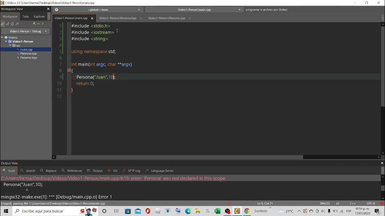 Crear Objetos C++ | POO | CodeLite - YouTube
