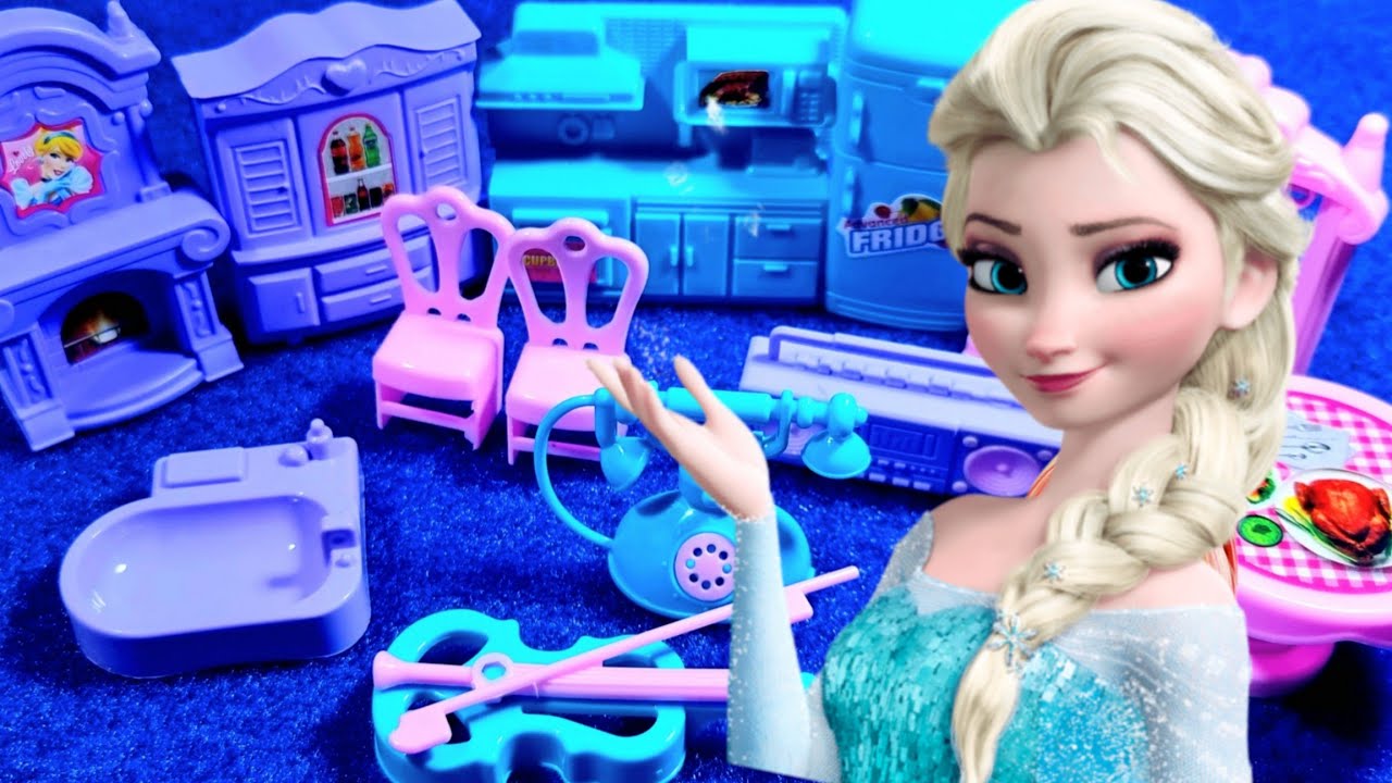Satisfying with Unboxing Cute Frozen Elsa House Playset Collection ...
