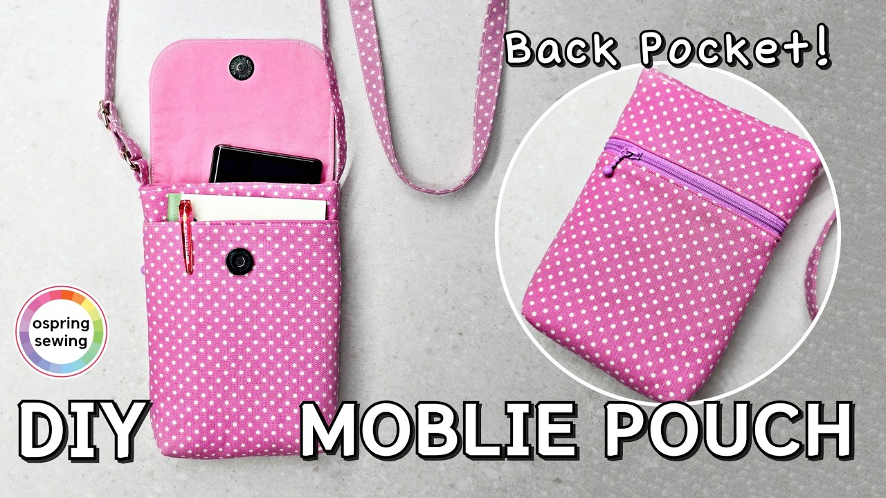 How to make a Cell Phone Crossbody Bag | Easy DIY Moblie Pouch | Sewing ...
