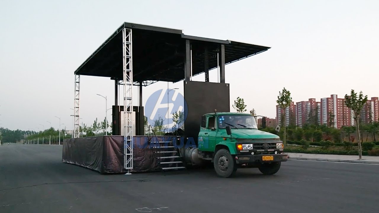 12m mobile hydraulic stage semi-trailer #mobilestage #stagetruck # ...