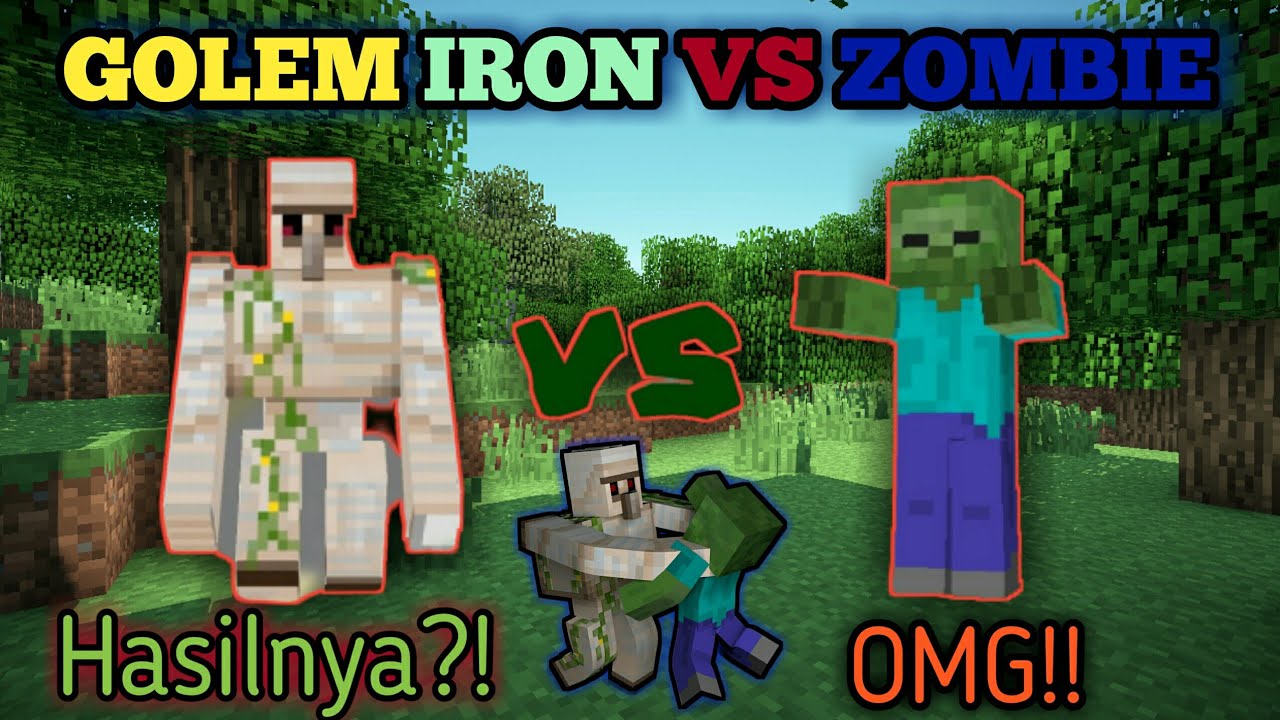GOLEM IRON VS ZOMBIE!! -MINECRAFT | TERBARU - YouTube