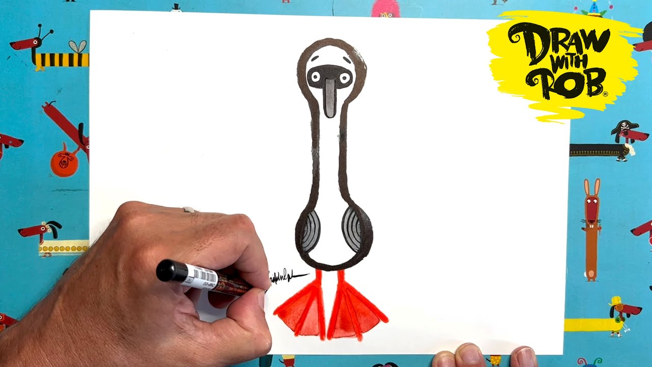 #DrawWithRob 120 Red-footed Booby - YouTube
