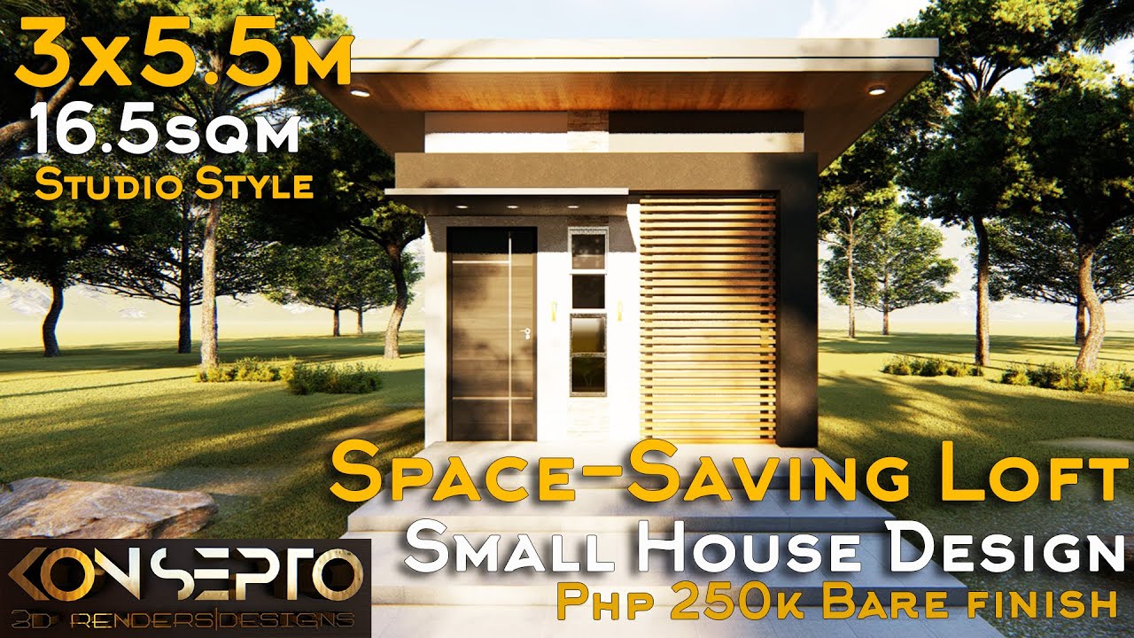 SPACE SAVING LOFT- SMALL HOUSE DESIGN|16.5 SQM|STUDIO STYLE|3D ...