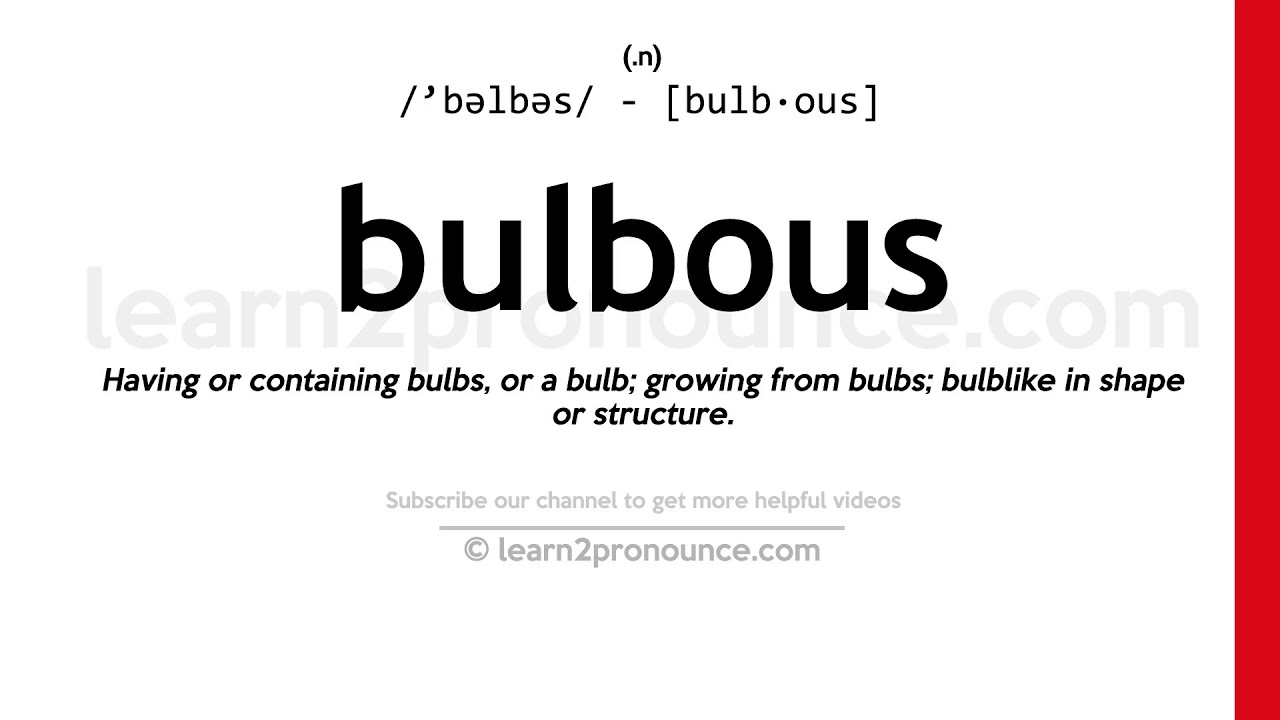 Pronunciation of Bulbous | Definition of Bulbous - YouTube