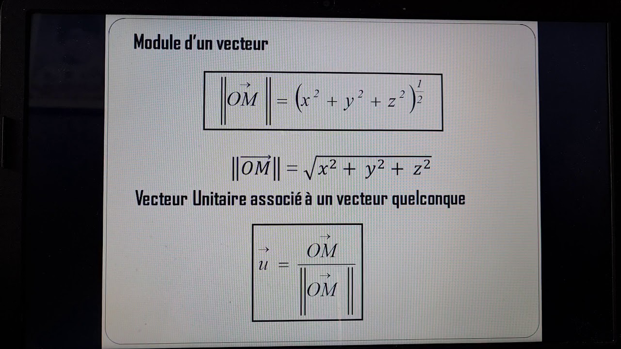 Calcul Vectoriel Première Partie - YouTube