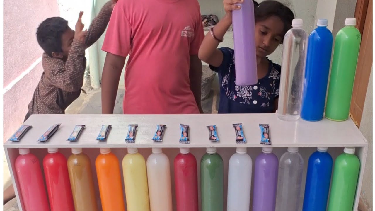 The most funniest matching color bottle game challenge - YouTube