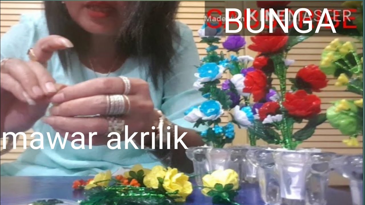 CARA MERANGKAI BUNGA MAWAR AKRILIK #tutorialbungaakrilik # ...