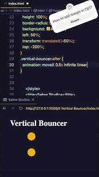 Vertical Bouncer HTML CSS animation VScode 2024 #shorts - YouTube