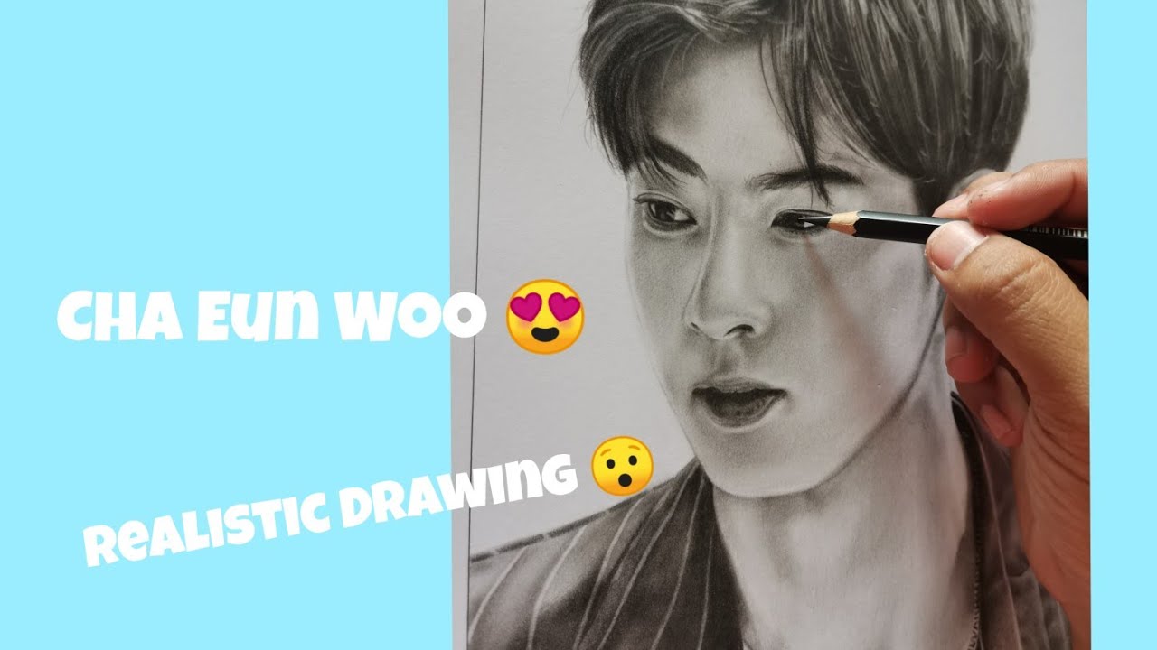 CHA EUN WOO | REALISTIC DRAWING[Graphite Portrait] TIME LAPSE VIDEO ...