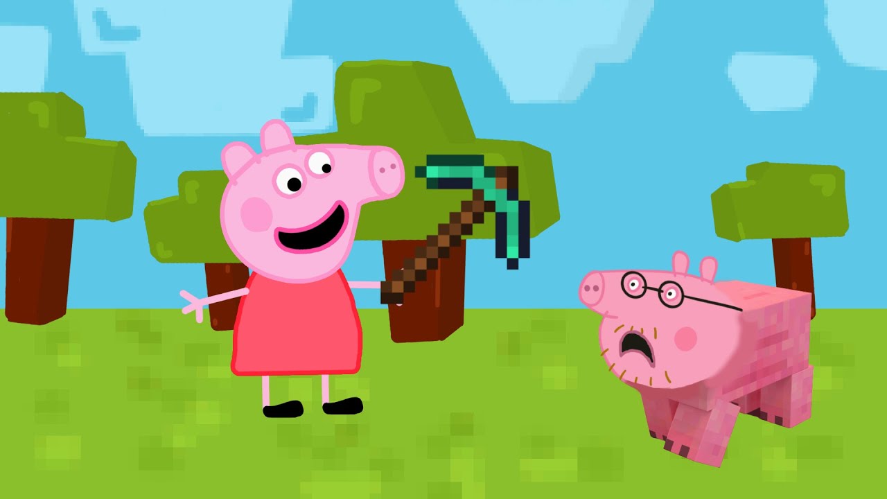 Peppa Pig in Minecraft Animation - YouTube