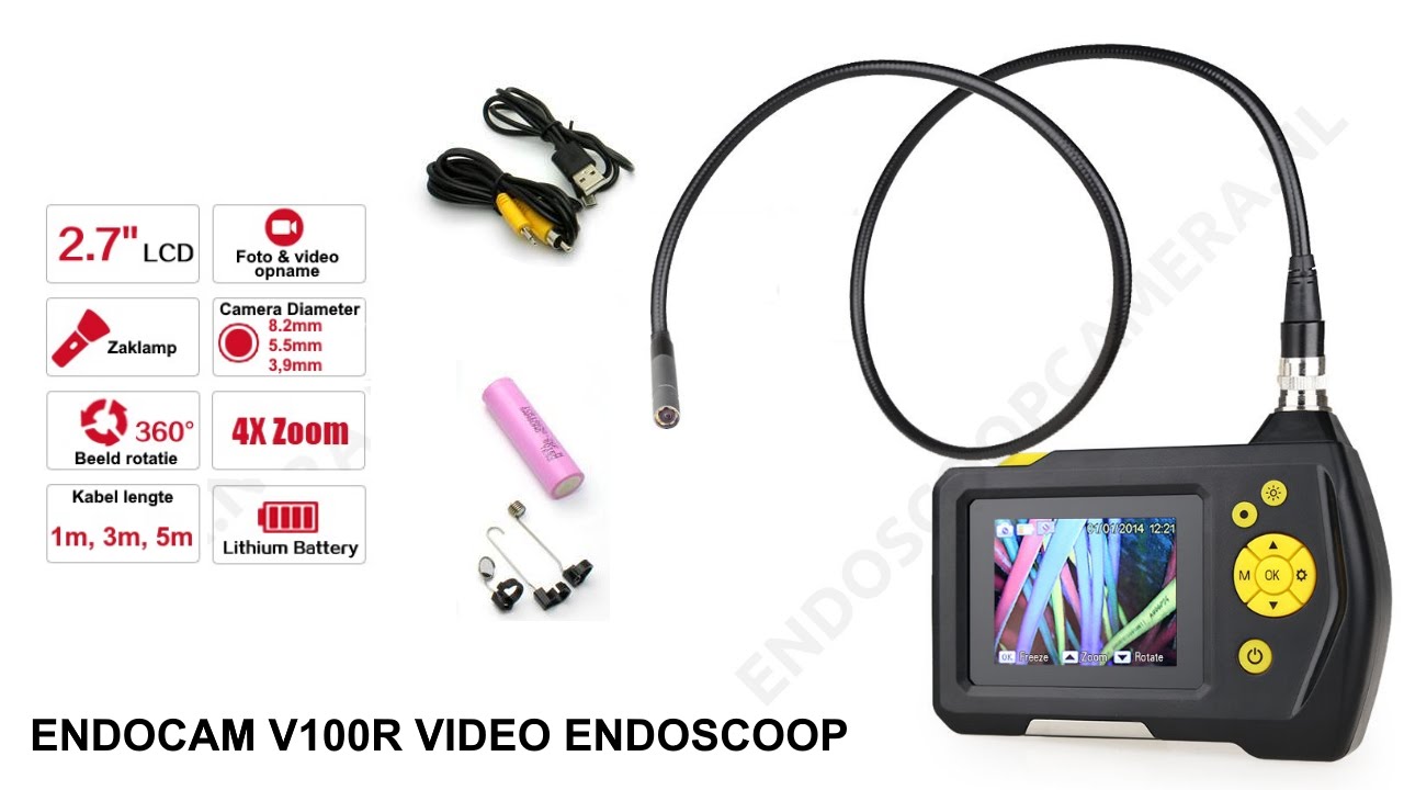 Endocam V100R Video Endoscoop + opname 8.2mm, 5.5mm en 3.9mm (1-5m ...