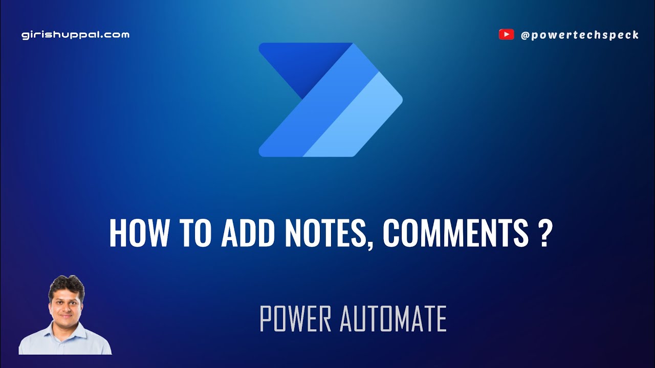 How to add Notes, Comments, Rename actions in Power Automate ? - YouTube