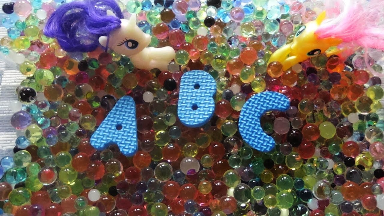 Learning ABC Letter Alphabets bucketful of water beads with my little ...