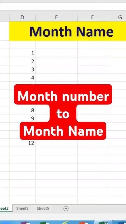 Month number to month name in excel #excelworld #excelshortcuts #exceltech #exceltricks # ...