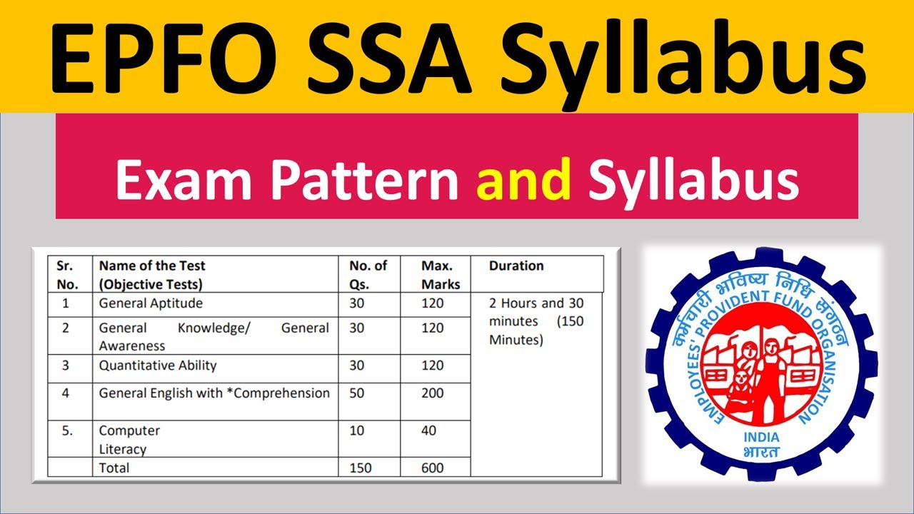 EPFO SSA Syllabus 2023 | EPFO SSA Syllabus in Hindi 2023| EPFO SSA 2023 ...